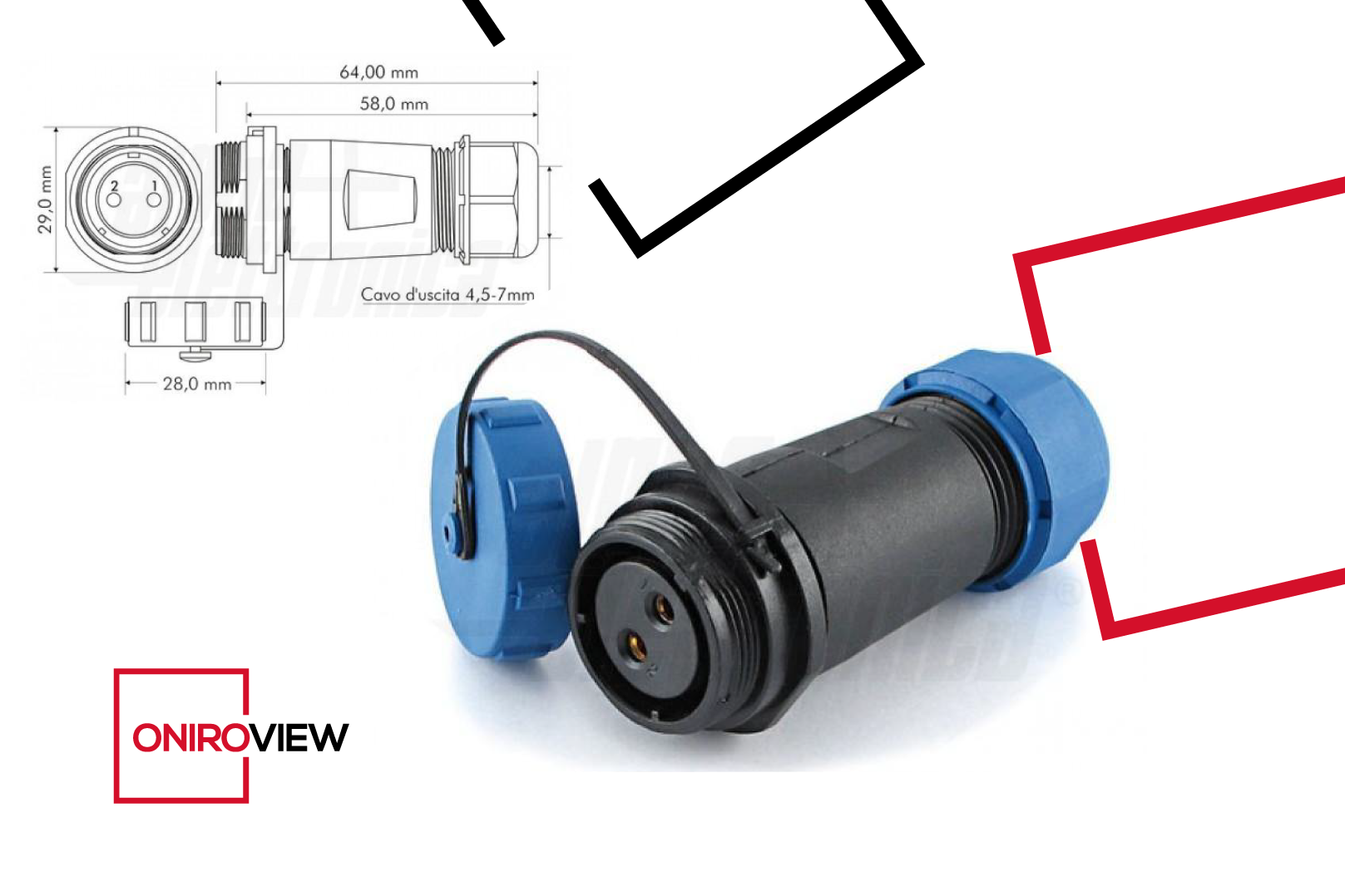 Watertight connectors, to install networks protected from external age ...