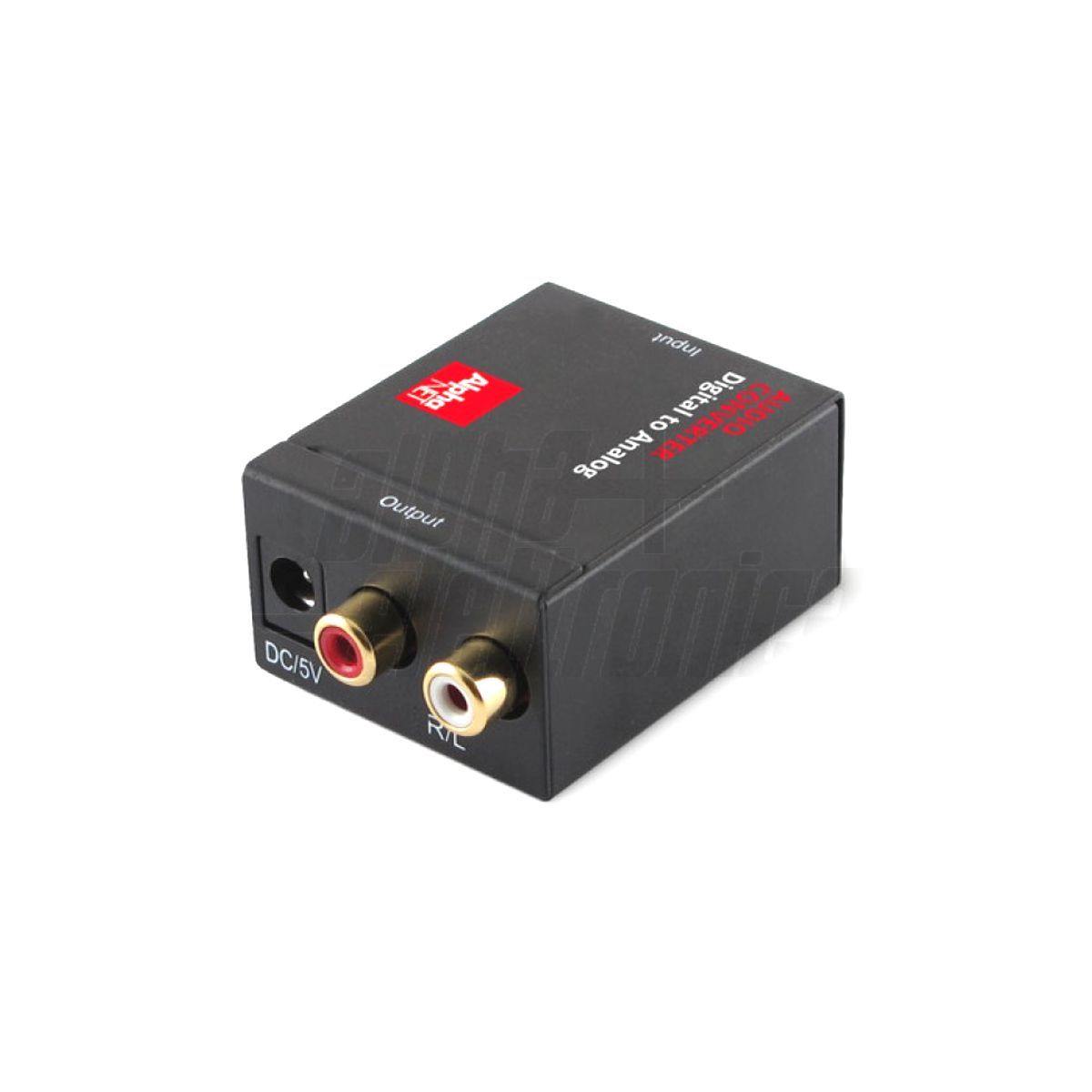 Toslink coax digital audio signal converter to active R + L analog rca ...